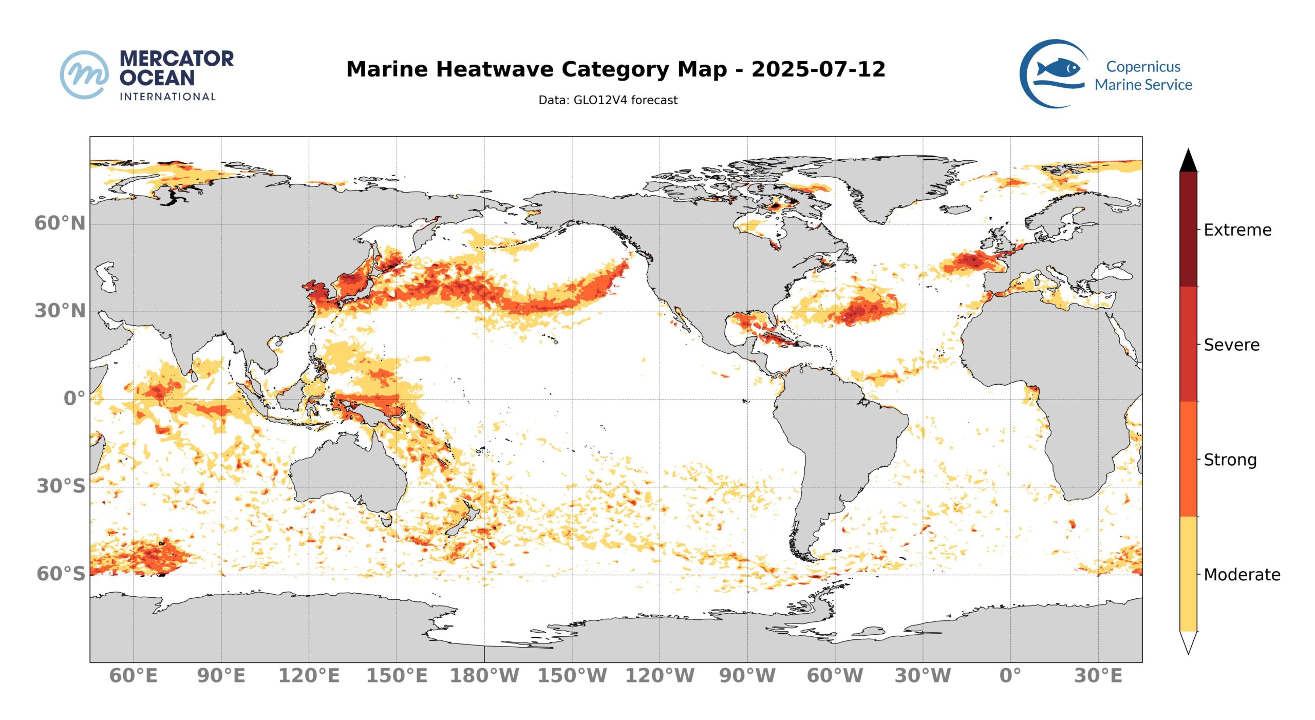 July 2025 : Third-warmest July on record for the global ocean ...